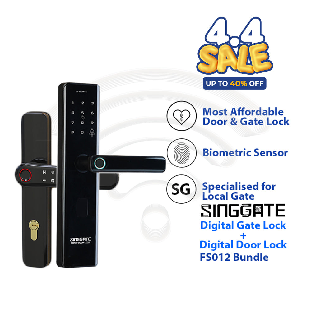 Gate & Door Digital Lock Bundle | SINGGATE FS012 FM021 | Keyless ...