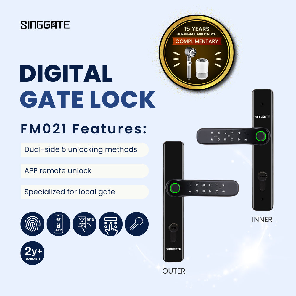 Metal Gate Digital Lock | SINGGATE FM021 | Keyless Solution – SINGGATE ...