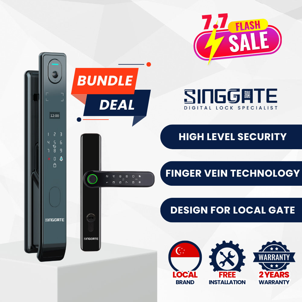 Gate & Door Digital Lock Bundle | SINGGATE FR006 FM021 | Keyless ...