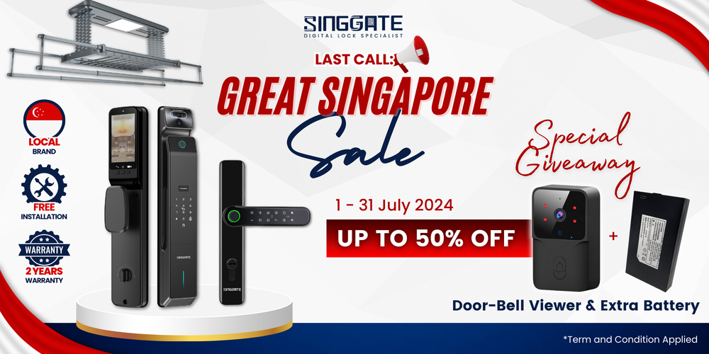 SINGGATE Singapore Local Digital Lock designed for HDB BTO & CONDO ...